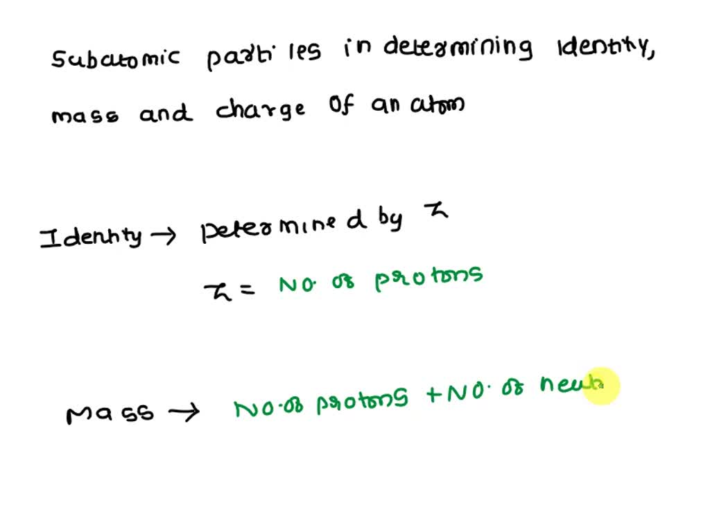 SOLVED: explain the role of subatomic particles in determining identity ...