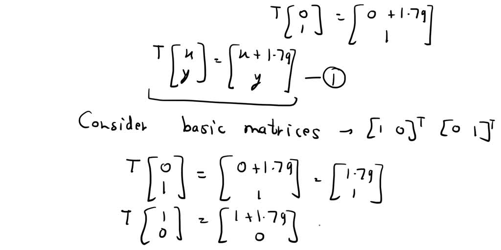 SOLVED:Find the standard matrix for the linear transformation T:R2→R2 that shears horizontally ...