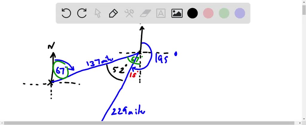 SOLVED: a boat sails on a bearing of 67 degrees for 137 miles and then ...