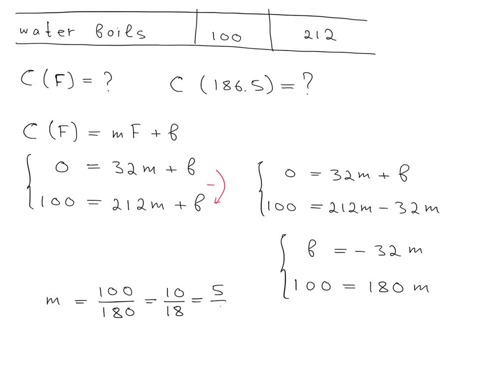 SOLVED: Consider the following table: Â°C Â°F water freezes 0 32 water ...