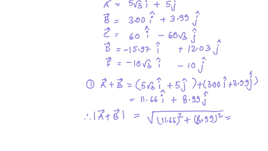 SOLVED: For the vectors given in the following figure, use a graphical ...
