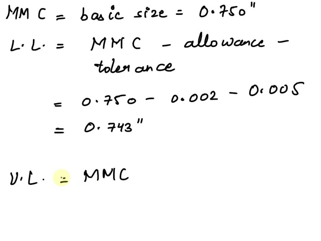 SOLVED: Problem 1: Calculate the limits of size for a clearance hole On 0.750" basic system. The ...