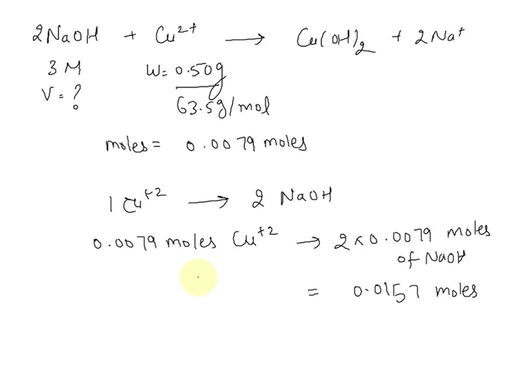 SOLVED: 4. How many milliliters of 3.0 M NaOH are required to react ...