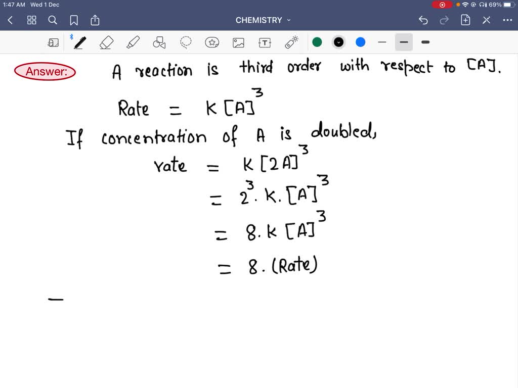 SOLVED: If a reaction is third order with respect to [A], doubling the ...