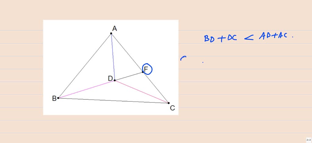 SOLVED: Let D be a point inside triangle ABC as shown in the figure. (a ...