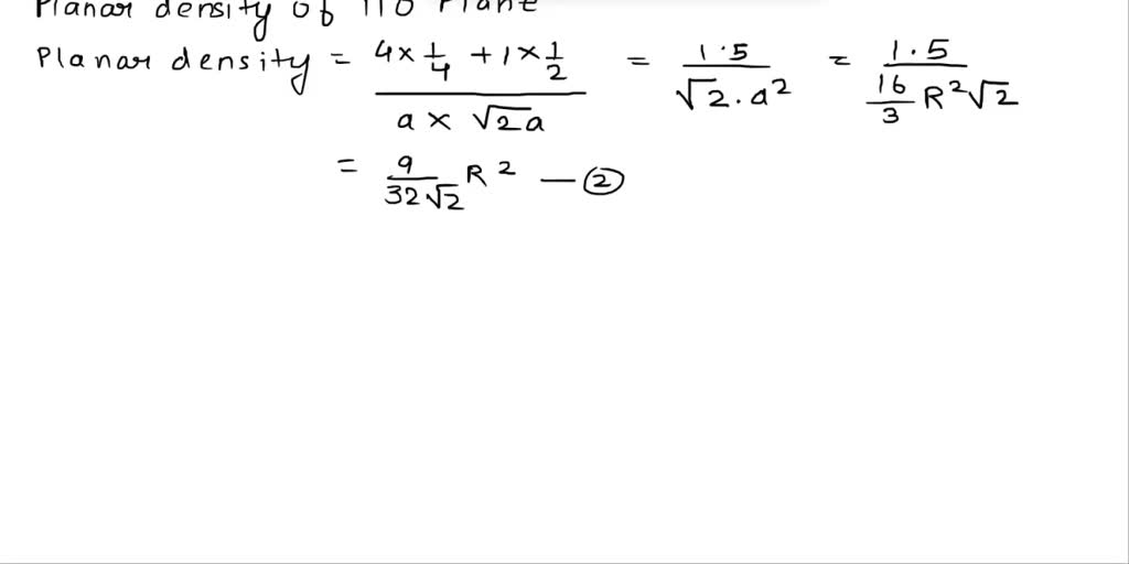 SOLVED: Consider BCC crystal structure. Compare planar densities for ...
