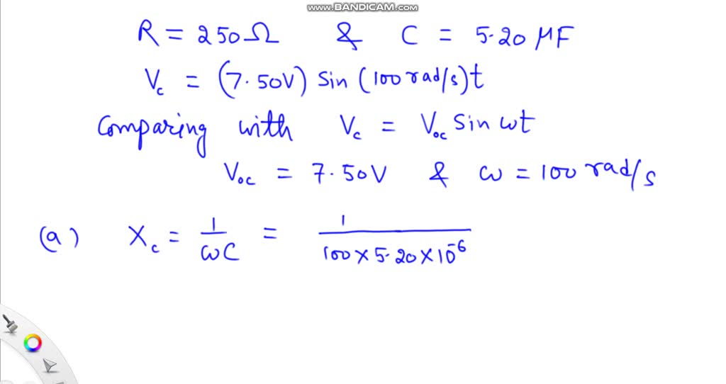 Solved 17 [ 2 Points] Details A 250 Ω Resistor Is Connected In Series With A 5 20 μf