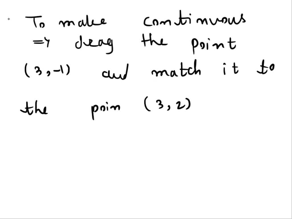 SOLVED: Make it continuous; Change the graph (by dragging one of the ...