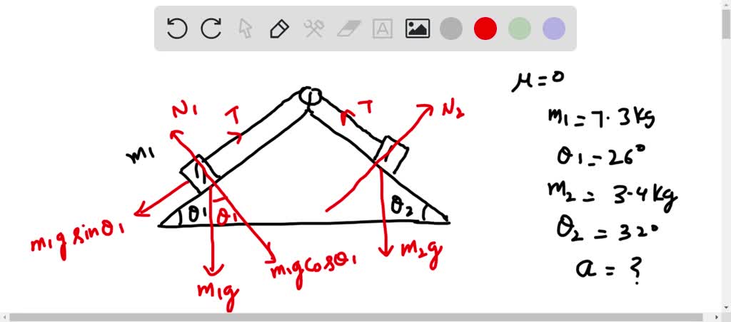 SOLVED: In the figure below are two boxes each on frictionless slope ...