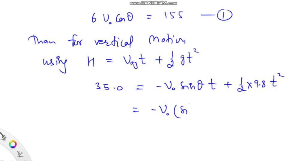 SOLVED: From a ravine, a catapult launches large rocks towards a ship at sea. The rock leaves ...
