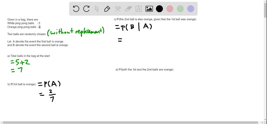 SOLVED: Topic: Choosing ping-pong balls without replacement. There are ...