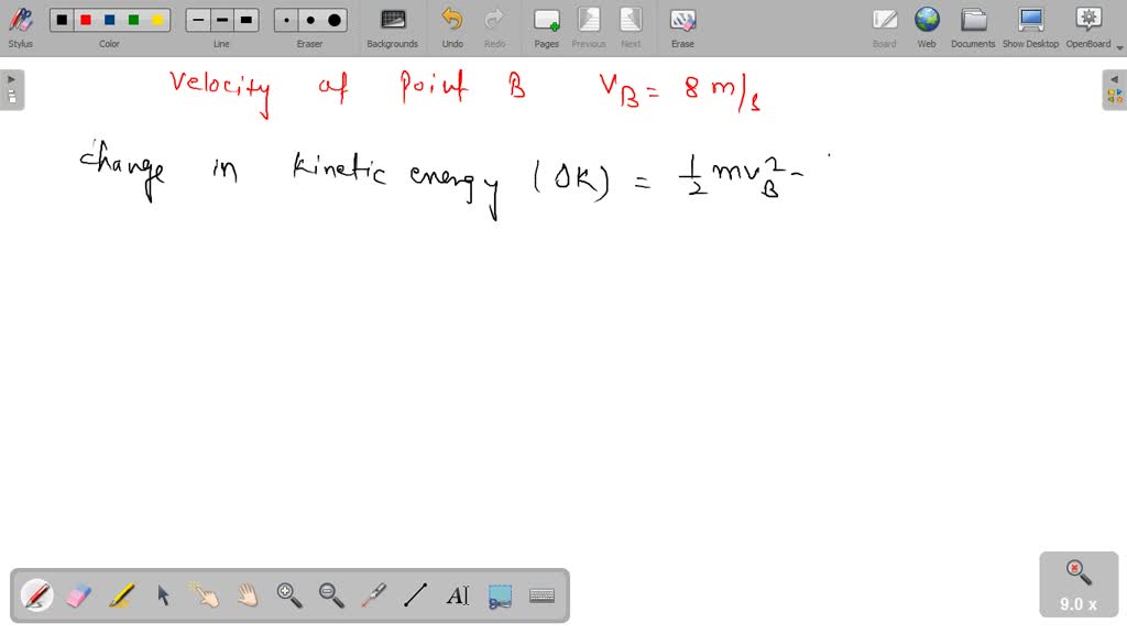 SOLVED: A particle with a charge of -2C and mass 1kg is released from rest at point A and ...