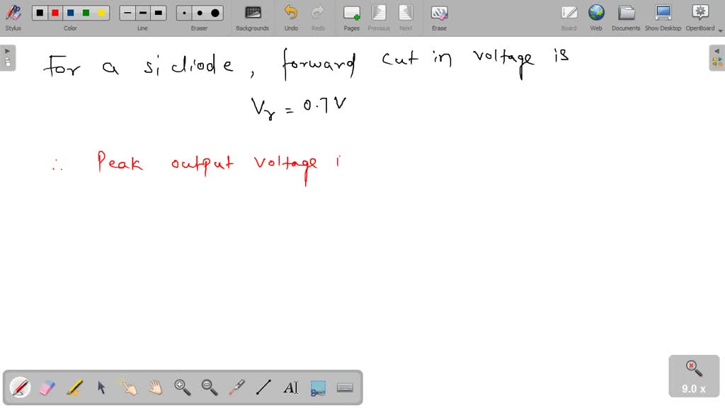 Determine the peak output voltage and the average output voltage for the given Half-Wave ...