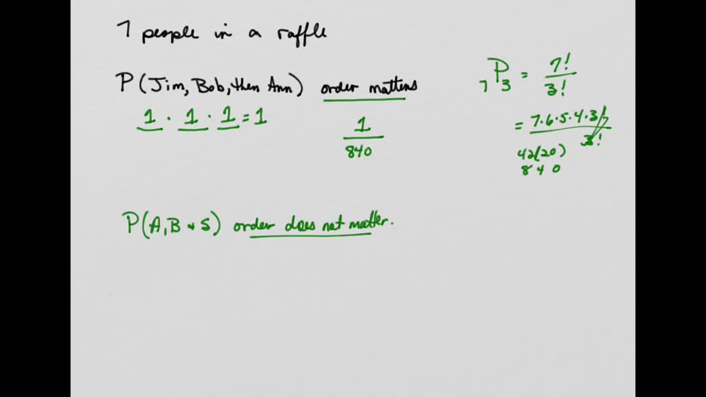 SOLVED: There are 7 people taking part in a raffle. Ann, Bob, Elsa, Jim ...