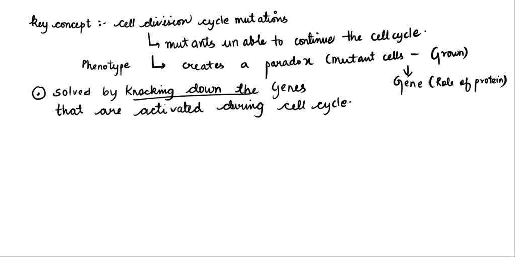 SOLVED: Cell division cycle mutations render the mutants unable to ...