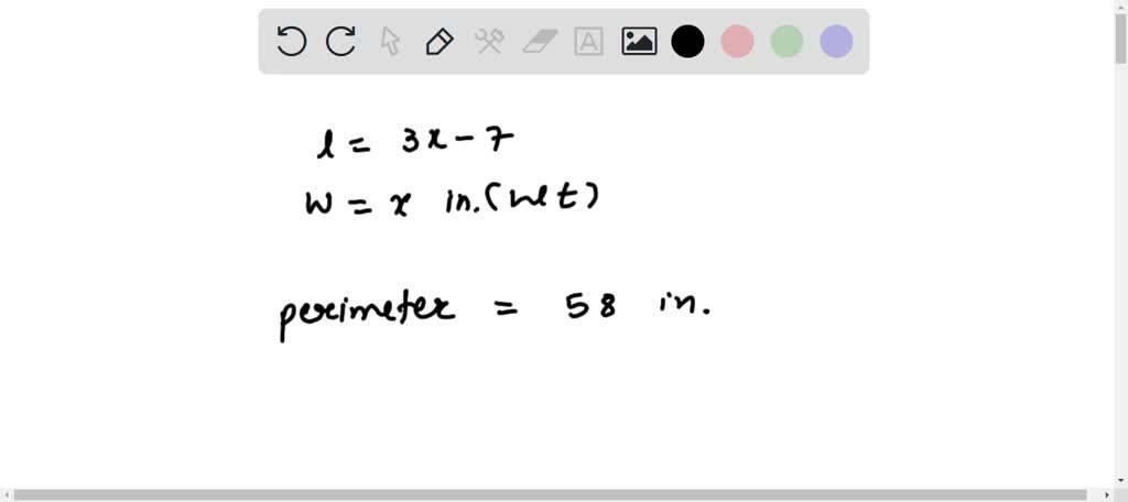 SOLVED: Text: Solve the formula p = 2L + 2w for w. The width of a rectangle is seven meters less ...