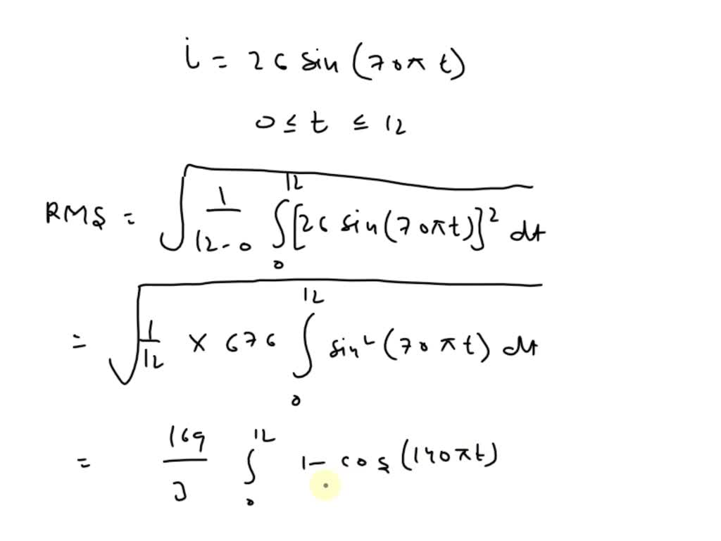 SOLVED: The root-mean-square current, LRMS of an instantaneous electric ...