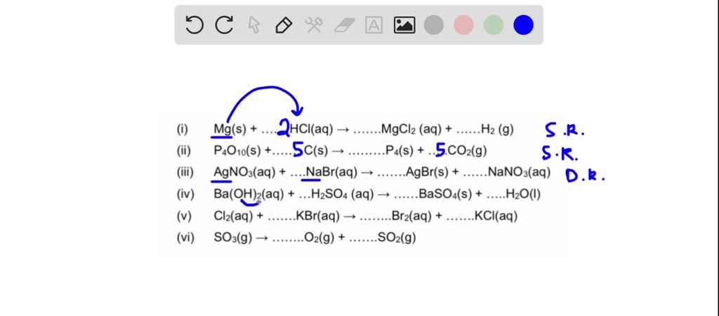 SOLVED: (b) Balance and classify each of the following reactions according to one or more of the ...