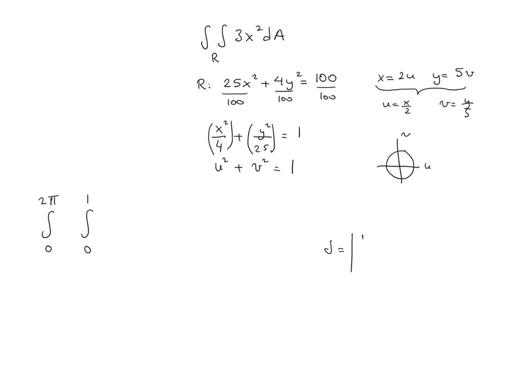 SOLVED: Use the given transformation to evaluate the integral. 3x2 dA, R where R is the region ...