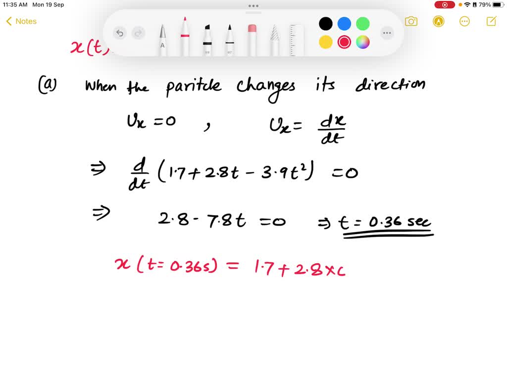 SOLVED: A particle moves along the x-axis: Its position is given by the ...