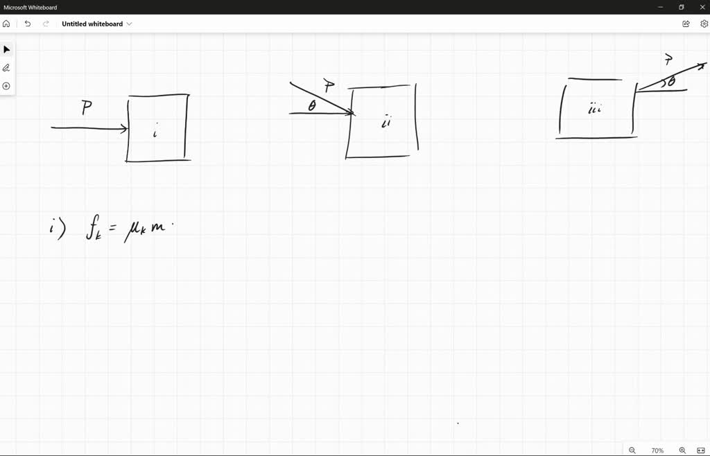 SOLVED: The three diagrams below show a block of mass m being pulled or pushed at a constant ...
