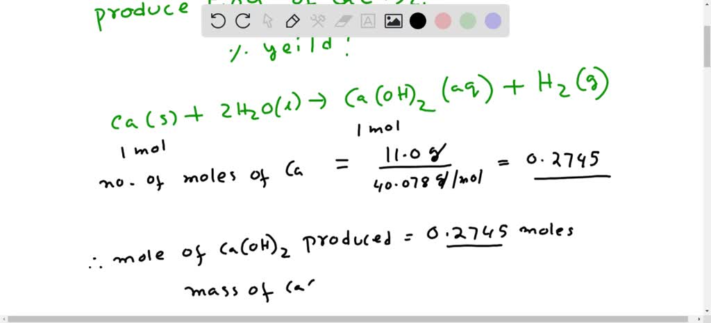 SOLVED: When 11.0 g of calcium metal is reacted with water, 5.00 g of ...
