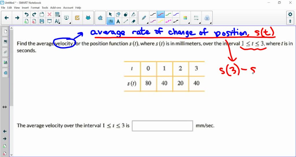 SOLVED: Find the average velocity for the position function seconds ...