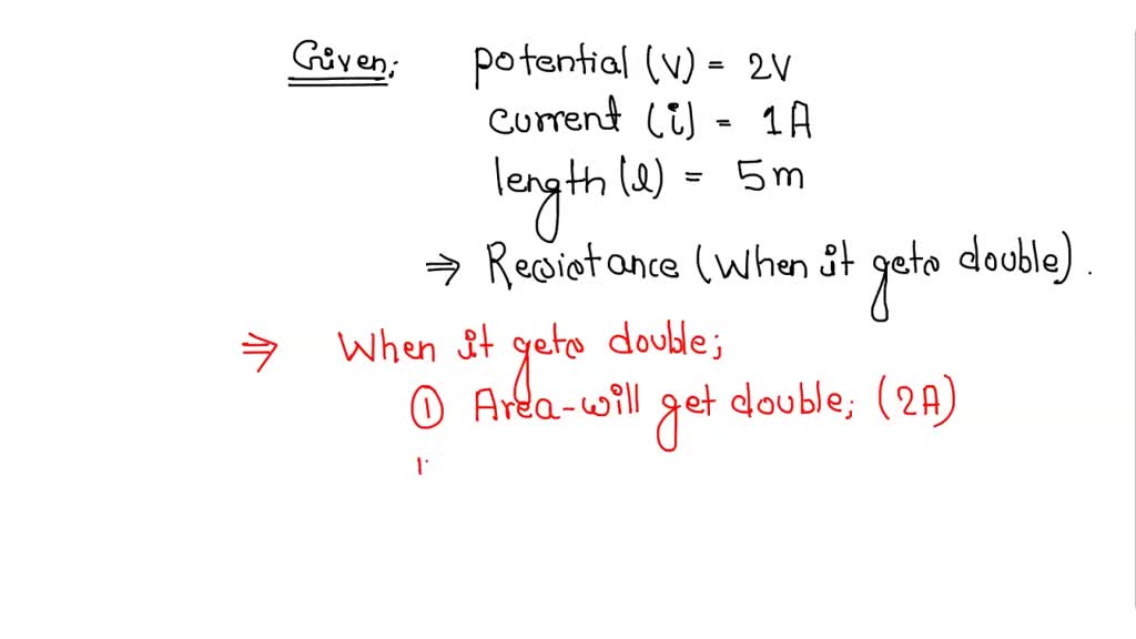 SOLVED: When a potential difference of 2V is applied across the ends of ...