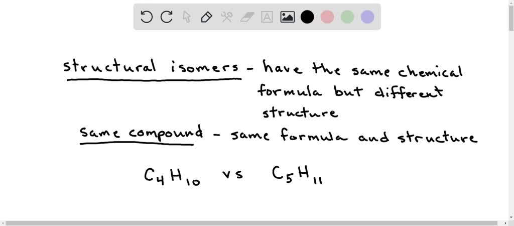 SOLVED: 7. Indicate whether the structures in each pair represent the same compound or isomers ...