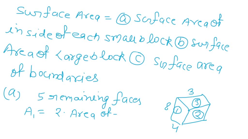 Find the surface area and the volume of the cement block in the figure ...