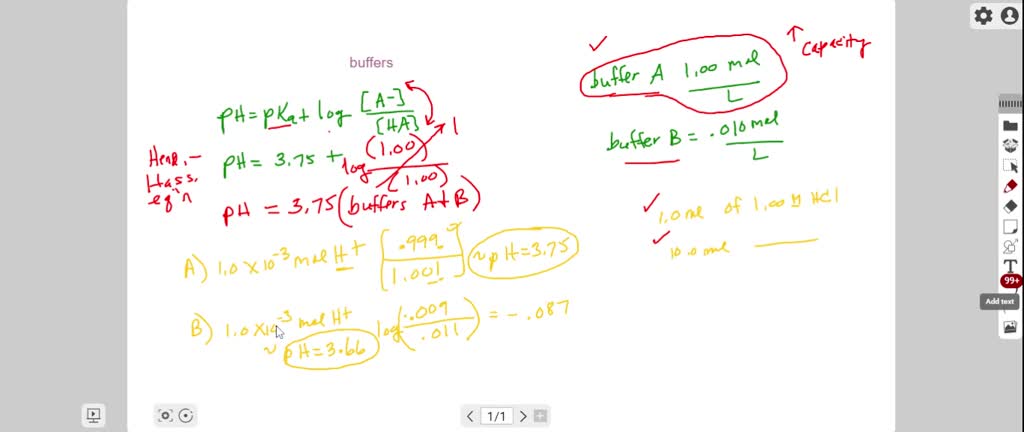 SOLVED: Two buffers are prepared by adding an equal number of moles of formic acid (HCOOH) and ...