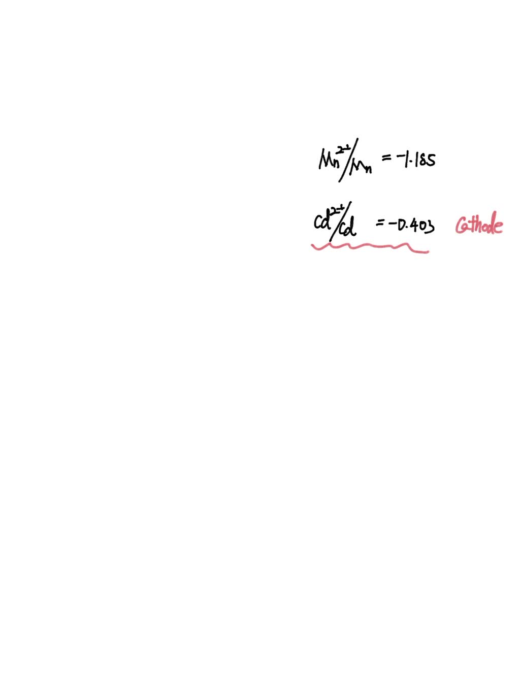 Solved Using The Following Data Determine The Standard Cell Potential