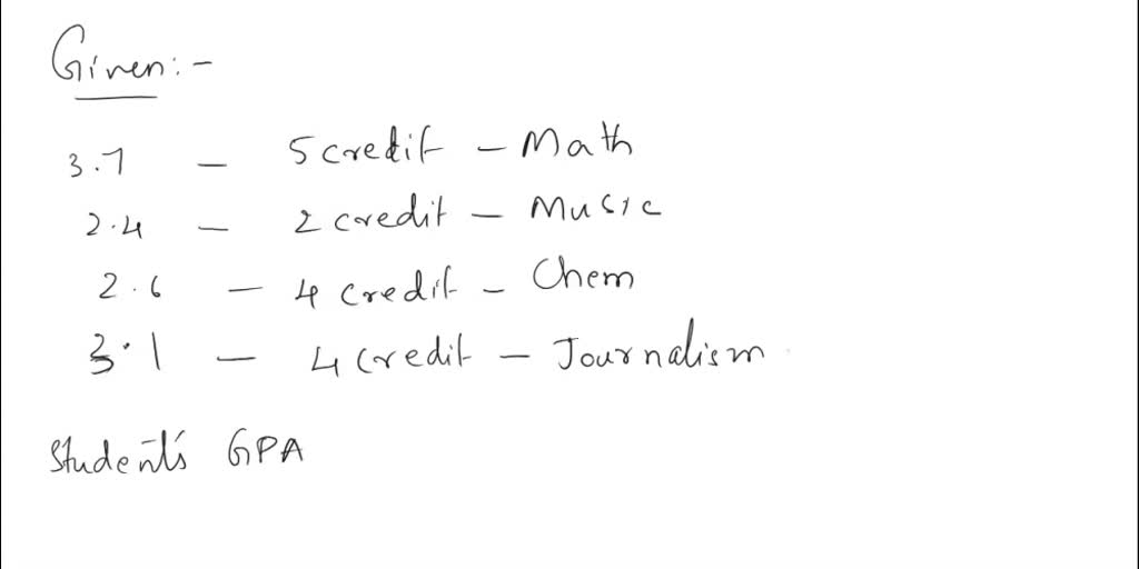 SOLVED: To compute students Grade Point Average (GPA) for term, the ... SOLVED: To compute students Grade Point Average (GPA) for term, the ...