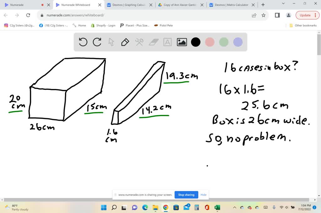 SOLVED A Box Is A Cuboid With Dimensions 28cm By 15 Cm By 20 Cm All