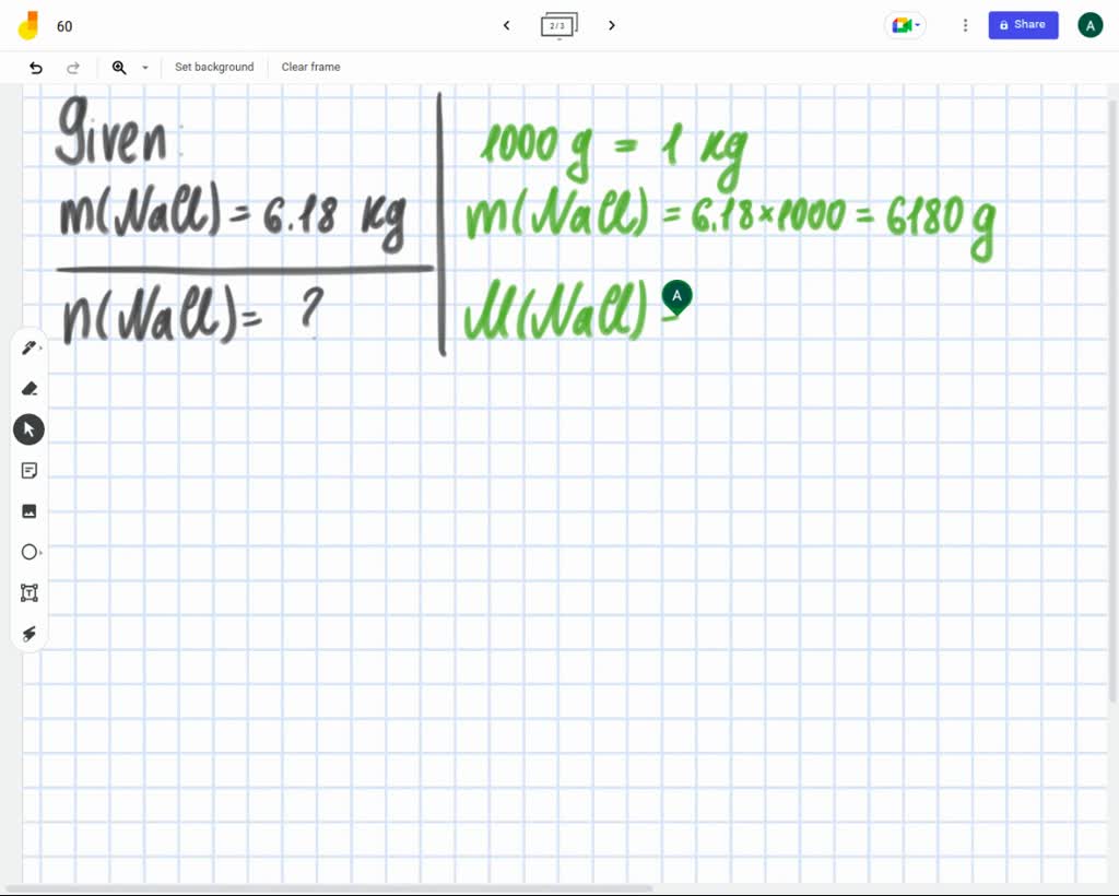 How many moles are there in 6.18 kg NaCl? [1000 mg = 1 g, 1 L = 1000 mL, 1000 g = 1 kg] use only ...