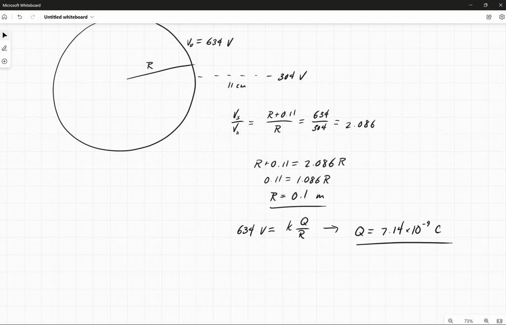 SOLVED: A thin, uniformly charged spherical shell has a potential of ...