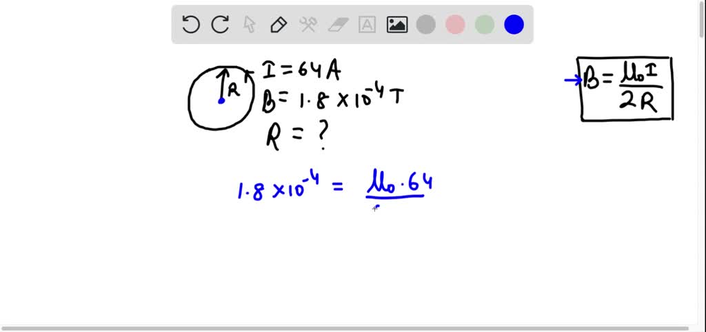 SOLVED: If a single circular loop of wire carries a current of 80 A and ...