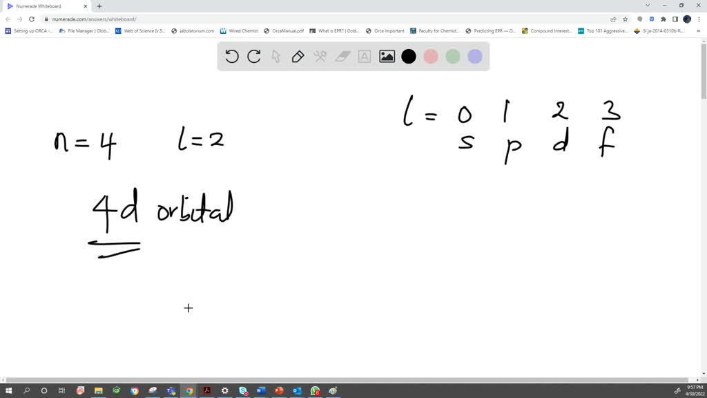 SOLVED: Identify the subshell in which electrons with the n = 4, l = 2 ...