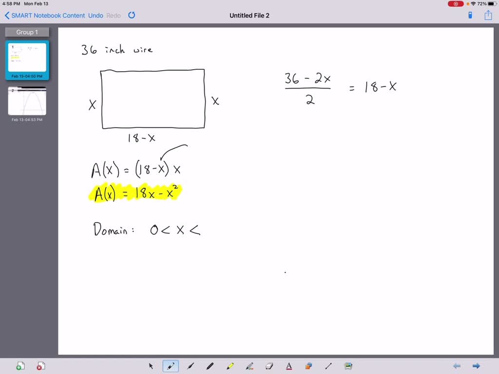 SOLVED: (5 points) A piece of wire of length L is bent into the shape of rectangle determine the ...