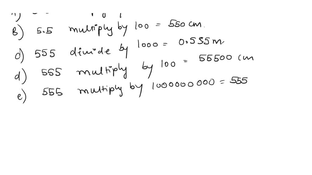 SOLVED Solve The Following Unit Conversions How Many Mm Are There In