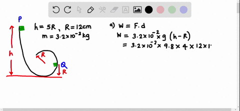 In Fig. 8-22, a small block of mass m=0.032 kg can slide along the frictionless loop-the-loop ...