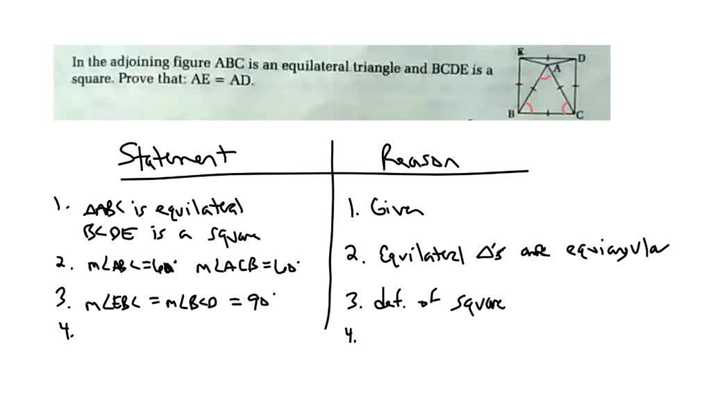 SOLVED: In the adjoining figure ABC is an equilateral triangle and BCDE ...