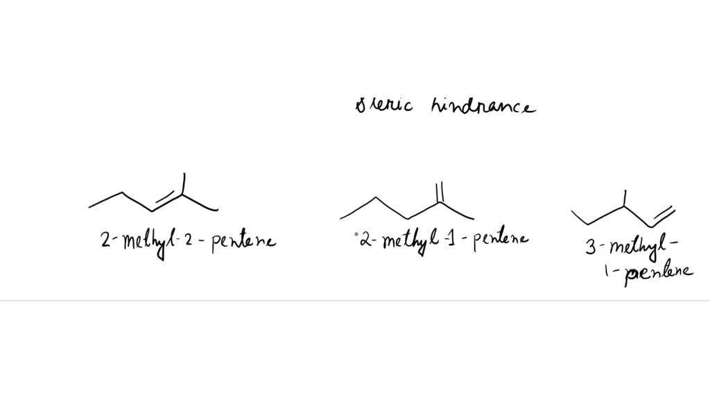 SOLVED: The rate of bromination of the following three alkenes: 2-methyl-1-pentene, 2-methyl-2 ...