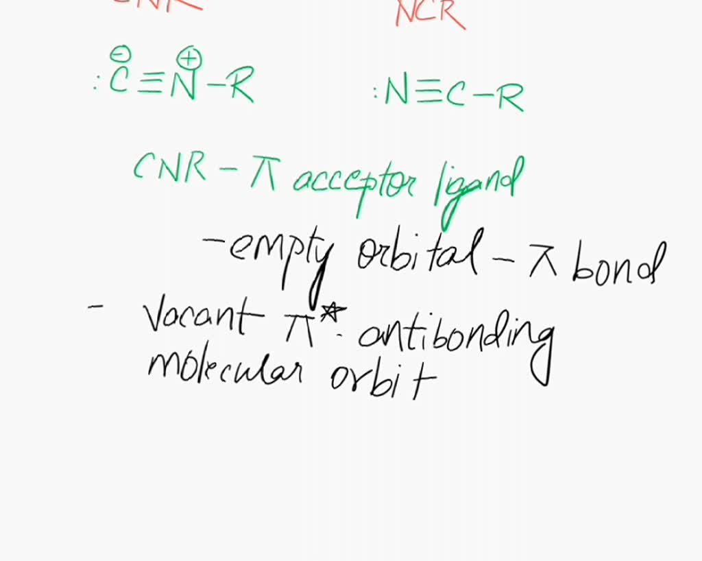 SOLVED: Consider the two isomeric ligands isonitrile (CNR) and nitrile ...