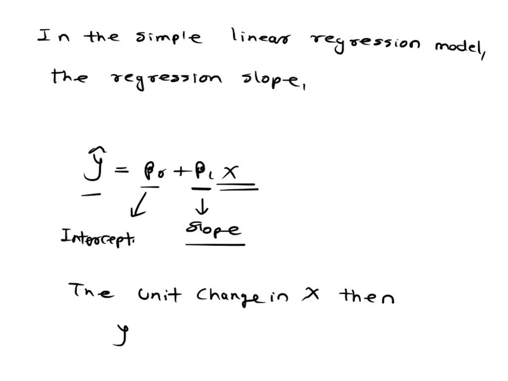 SOLVED: The deterministic part of the simple linear regression equation ...