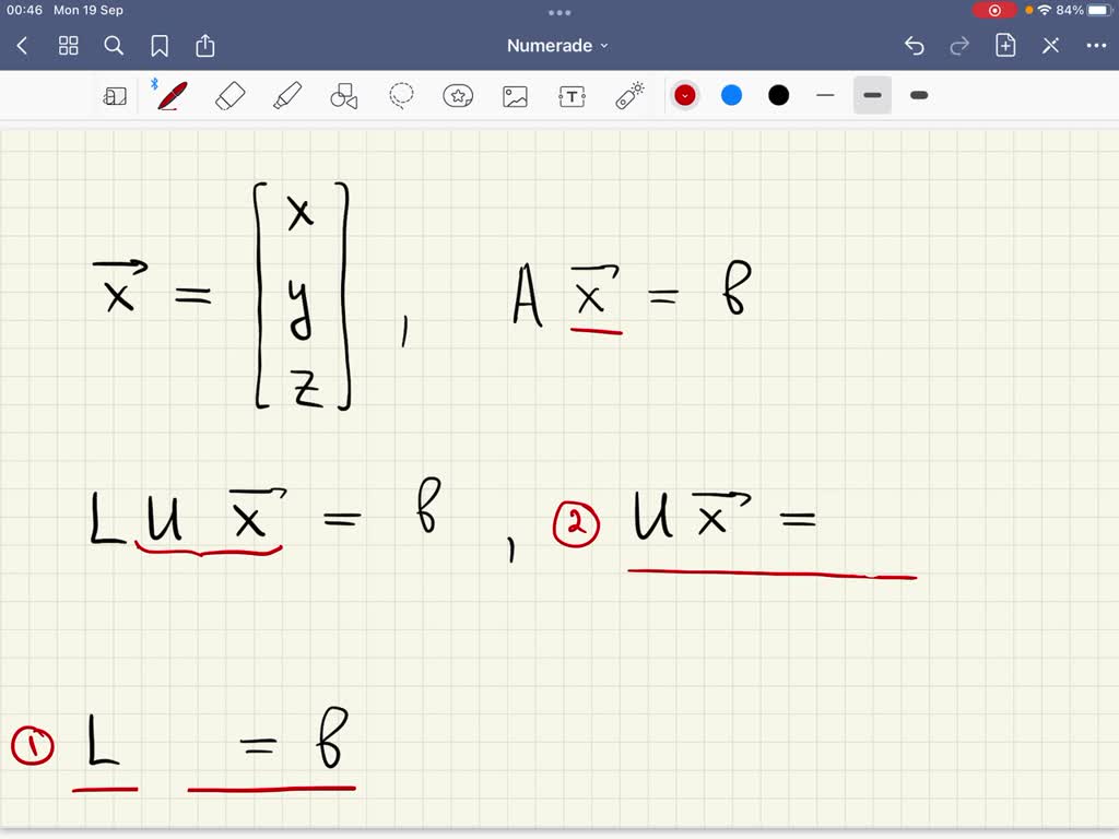 Solved Solve The Linear System Ax B By Finding A Lu Factorization Of The Coefficient Matrix