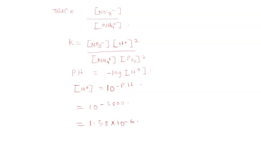 The oxidation of NH4+ to NO3- in an acidic solution is described by the ...