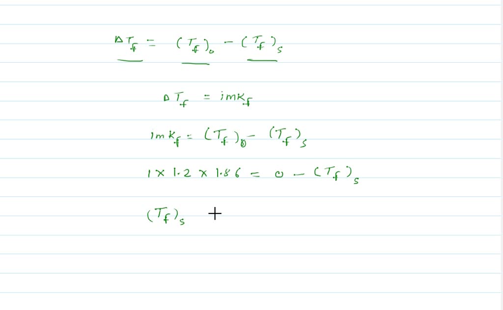 SOLVED: What is the boiling point; freezing point, and osmotic pressure of solution with volume ...