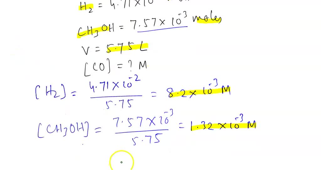 SOLVED: The equilibrium constant Kc for the equation 2H2(g) + CO(g) â‡Œ ...