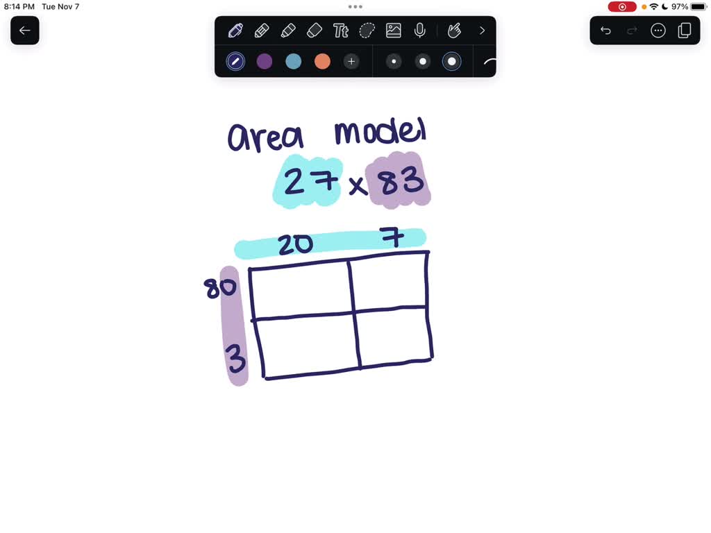 SOLVED: How many smaller rectangles are there in an area model that ...